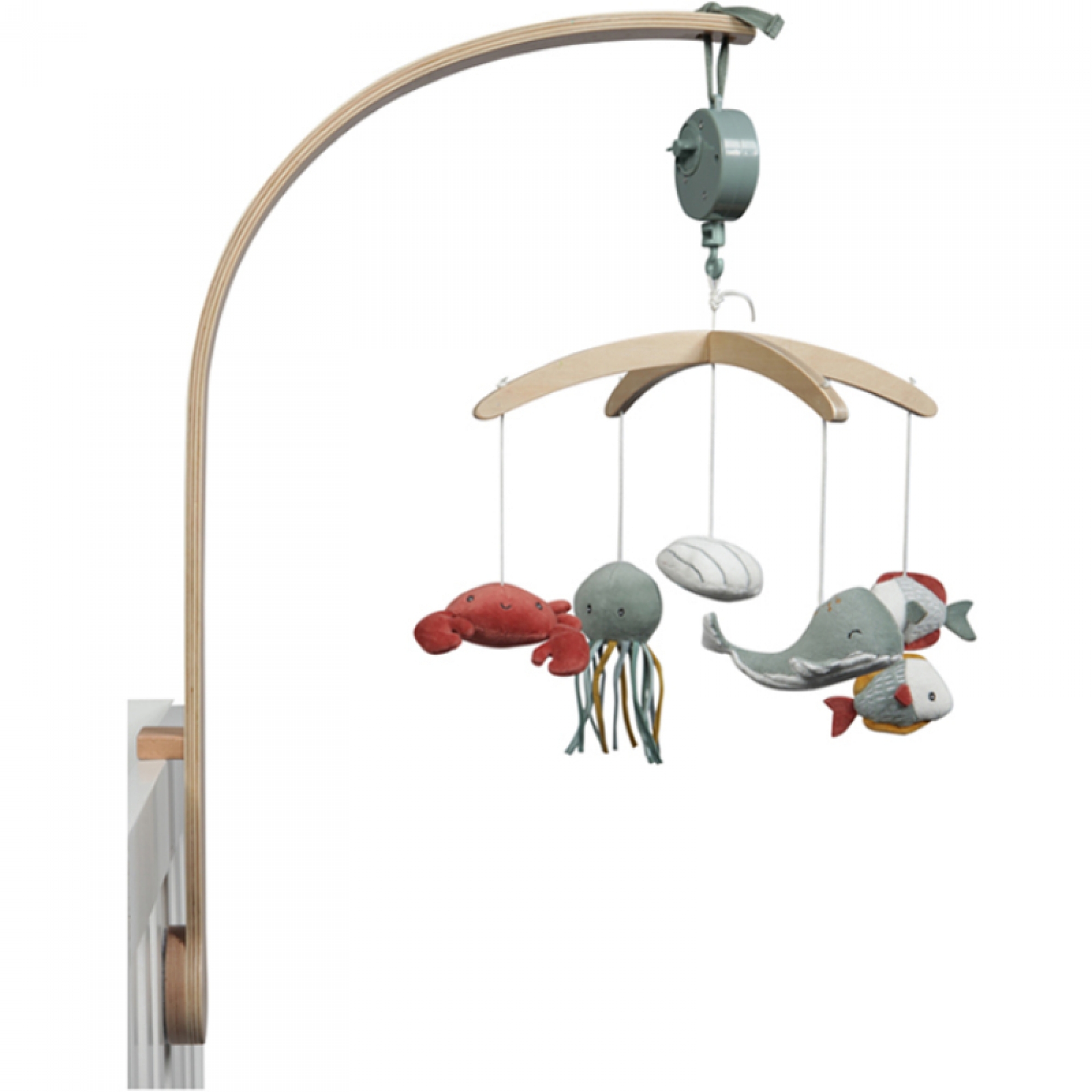 Little Dutch Mobile musical en bois Ocean vert mint - Made In Bébé